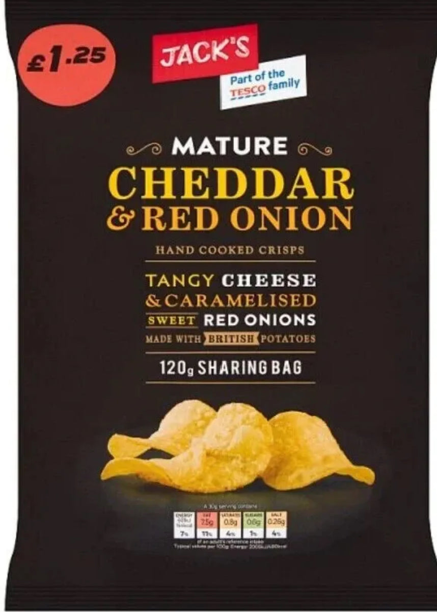 Jack’s Cheddar Cheese & Onion Flavoured Potato Crisps 120g – Premier ...
