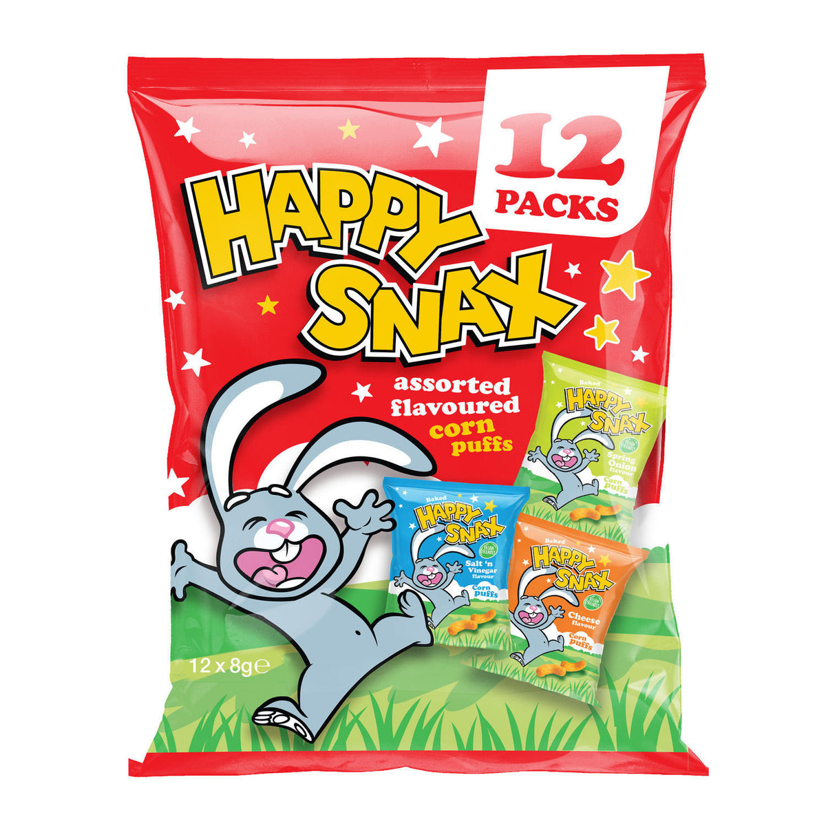 Happy Snax Crisps Assorted Flavoured Corn Puffs 12 x 8g – Premier ...
